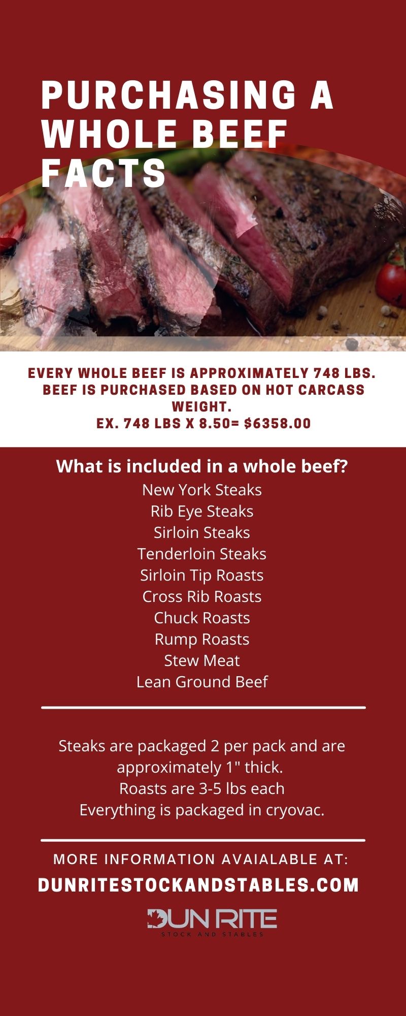 Whole Beef Deposit – Dun Rite Stock and Stables